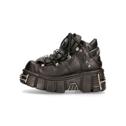 Plateausneaker New Rock "Plateau Sneaker M-106-S1", Herren, Gr. 39, Normalschaft, schwarz, Obermaterial: 100% Rindnappaleder CNA., Schuhe Plateausneaker, Handgefertigt, Made in Spain