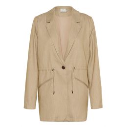 Blusenblazer Kaffe "Blazer BPravna", Damen, Gr. L, silber (silber mink melange), Obermaterial: 65% Polyester PES. 32% Viskose CV. 3% Elasthan EL., Blazer Blusenblazer