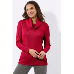 Rollkragenpullover Casual Looks "Rollkragen-Pullover", Damen, Gr. 52, rot, 100% Baumwolle, unifarben, Pullover Rollkragenpullover