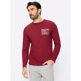 Langarmshirt Catamaran "Langarm-Shirt", Herren, Gr. 48/50, beige, bedruckt, 100% Baumwolle, bedruckt, gemustert, unifarben, Rundhals, Shirts Langarmshirt
