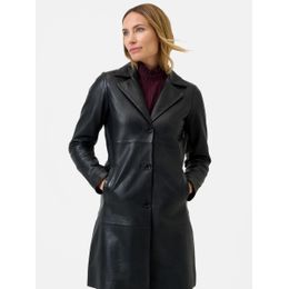 Kurzmantel RICANO "Mantel Marzia", Damen, Gr. S, schwarz, Obermaterial: 100% Lammnappaleder LANA. Futter: 100% Polyester PES., normal, V-Ausschnitt, M&auml;ntel Kurzmantel, Handgefertigt aus echtem Leder