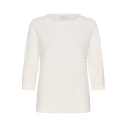 Strickpullover Kaffe "Strickpullover KAbirma", Damen, Gr. L, wei&szlig; (chalk cc.), Obermaterial: 60% Viskose CV. 40% Baumwolle CO., Pullover Strickpullover