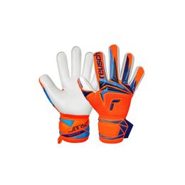 Torwarthandschuhe Reusch "Attrakt Advance", Damen, Gr. 10, orange, blau, 34% Polyester, 2% Gummi, 25% Latex, 1% Baumwolle, 35% Synthetik, Handschuhe, mit Expanse Cut