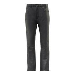5-Pocket-Hose RICANO "Lederhose Slim Fit", Herren, Gr. 28, L&auml;nge 34, blau, Obermaterial: 100% Lammnappaleder LANA., schmal, Hosen 5-Pocket-Hose, Handgefertigt aus echtem Leder