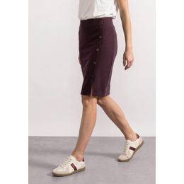 Minirock Street One, Damen, Gr. 34, rustic rouge, Stoff, 70% Viskose, 25% Polyester, 5% Elasthan, unifarben, normal ca. Mitte Oberschenkel, R&ouml;cke Minirock, in Wickel-Optik
