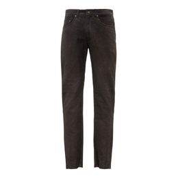 5-Pocket-Hose RICANO "Lederhose RT-101, Nubuk", Herren, Gr. 42, L&auml;nge 34, schwarz, Obermaterial: 100% B&uuml;ffelleder BL., normal, Hosen 5-Pocket-Hose, Handgefertigt aus echtem Leder