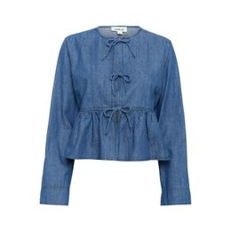 Langarmhemd Soaked in Luxury "Langarm - Hemd SLChamy", Damen, Gr. M, N-Gr, blau (medium blau denim), Obermaterial: 100% Baumwolle CO., Hemden