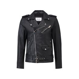 Bikerjacke RICANO "Lederjacke Arturo", Herren, Gr. L, schwarz, Obermaterial: 100% Lammnappaleder LANA. Futter: 100% Polyester PES., schmal, V-Ausschnitt, Jacken, Handgefertigt aus echtem Leder