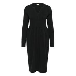 Midikleid Kaffe "Kleid KAdora", Damen, Gr. L, N-Gr, schwarz deep, Obermaterial: 80% Baumwolle CO. 20% Nylon NY., Kleider Midikleid