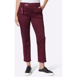 Webhose Heine, Damen, Gr. 38, Normalgr&ouml;&szlig;en, burgund, 97% Baumwolle, 3% Elasthan, unifarben, 7/8-L&auml;nge, Hosen