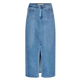 Jeansrock Kaffe "Denimrock KAandrea", Damen, Gr. 40, blau (light blau washed denim), Obermaterial: 65% Baumwolle CO. 24% Polyester PES. 10% Viskose CV. 1% Elasthan EL., R&ouml;cke Jeansrock