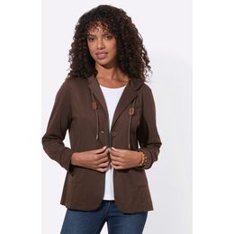Shirtjacke Casual Looks "Shirtjacke", Damen, Gr. 40, schoko, 76% Polyester, 20% Viskose, 4% Elasthan, unifarben, Shirts Shirtjacke