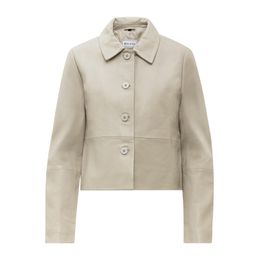 Bolerojacke RICANO "Lederjacke Cecila", Damen, Gr. L, wei&szlig;, Obermaterial: 100% Lammnappaleder LANA. Futter: 100% Polyester PES., schmal cropped, Rundhals, Jacken, Handgefertigt aus echtem Leder