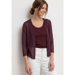Cardigan Street One, Damen, Gr. 34, rustic rouge, Stoff, 91% Viskose, 9% Elasthan, unifarben, comfort fit normal, ohne Ausschnitt, normaler Saum, Strickjacken, mit 3/4 &Auml;rmeln