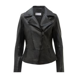 Bikerjacke RICANO "Lederjacke Sally", Damen, Gr. XL, schwarz, Obermaterial: 100% Lammnappaleder LANA. Futter: 100% Polyester PES., schmal, V-Ausschnitt, Jacken, Handgefertigt aus echtem Leder