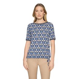 Kurzarmshirt Betty Barclay "Damen mit Tunnelzug", Damen, Gr. 36, blau, wei&szlig;, Jersey, Obermaterial: 95% Viskose, 5% Elasthan, figurumspielend normal, U-Boot-Ausschnitt, Shirts