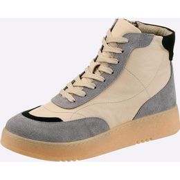 Sneaker Andrea Conti, Damen, Gr. 36, creme, grau, Glattleder, Leder, Rindsleder, Veloursleder, Schuhe Sneaker