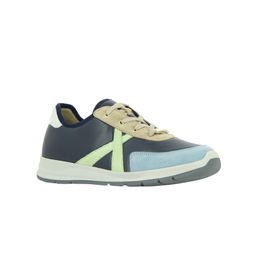 Sneaker VAROMED, Damen, Gr. 4,5, blau (goldfarben, bedruckt), Glattleder, Synthetik, Schuhe Sneaker