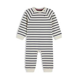 Strampler Tommy Hilfiger, Jungen, Gr. 62, N-Gr, wei&szlig; stripes, Jersey, Obermaterial: 95% Baumwolle, 5% Elasthan, gestreift, regular fit normal, Rundhals, eingesetzt gerader Abschluss, Overalls, f&uuml;r Babys