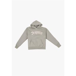 Hoodie DROPSIZE "Dropsize HEAVY LOGO DESIGN HOODIE", Herren, Gr. L, abbey stone, 70% Baumwolle, 30% Polyester, bedruckt, Sweatshirts Hoodie
