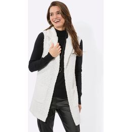 Longweste Inspirationen, Damen, Gr. 44, wei&szlig; (ecru), 60% Polyester, 40% Polyacryl, unifarben, Westen Longweste