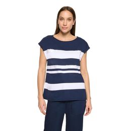 Kurzarmshirt Betty Barclay "Damen mit Ringel", Damen, Gr. 36, dunkelblau, wei&szlig;, Jersey, Obermaterial: 100% Baumwolle, gerade normal, Rundhals, Shirts