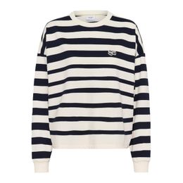 Sweatshirt Saint Tropez "Sweatshirt PhileneSZ", Damen, Gr. L, blau (nightsky irregular stripe), Obermaterial: 60% Baumwolle CO(Bio). 40% Polyester PES., Sweatshirts Sweatshirt
