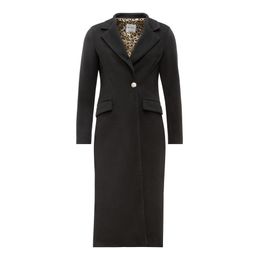 Langmantel RICANO "Mantel Grazia", Damen, Gr. L, schwarz, Obermaterial: 100% Polyester PES. Futter: 100% Polyester PES., figurbetont, V-Ausschnitt, M&auml;ntel, Handgefertigt, Made in Italy