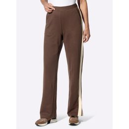 Sweathose Classic Basics, Damen, Gr. 19, Kurzgr&ouml;&szlig;en, schoko, beige, 50% Baumwolle, 50% Polyester, gemustert, mehrfarbig, Hosen Sweathose