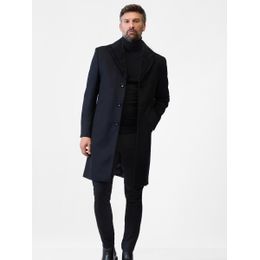 Wollmantel RICANO "Mantel Raffaele", Herren, Gr. L, schwarz, Obermaterial: 60% Wolle WO. 40% Polyester PES. Futter: 100% Polyester PES., normal, V-Ausschnitt, M&auml;ntel, Handgefertigt aus feinster Wolle