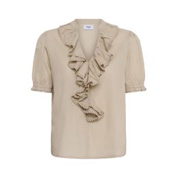 Kurzarmbluse Saint Tropez "Kurzarm-Bluse LousaSZ", Damen, Gr. M, plaza taupe, Obermaterial: 100% Baumwolle CO., Blusen