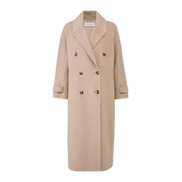 Wollmantel RICANO "Wollmantel Mirella", Damen, Gr. L, beige, Obermaterial: 50% Wolle WO. 50% Polyester PES., weit, V-Ausschnitt, M&auml;ntel, Handgefertigt, aus feinster Double-Face Wool