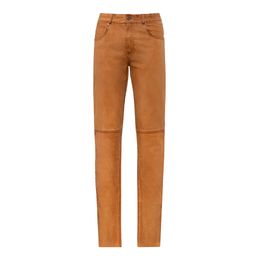 5-Pocket-Hose RICANO "Lederhose Trant Pant", Herren, Gr. 28, L&auml;nge 34, braun (cognac), Obermaterial: 100% Lammnappaleder LANA., normal, Hosen 5-Pocket-Hose, Handgefertigt aus echtem Leder