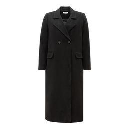 Langmantel RICANO "Mantel Alberta", Damen, Gr. M, schwarz, Obermaterial: 80% Polyester PES. 20% Wolle WO. Futter: 100% Polyester PES., schmal, V-Ausschnitt, M&auml;ntel, Handgefertigt, Made in Italy