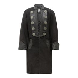 Ledermantel RICANO "Mantel Pirate Men", Herren, Gr. L, schwarz, Obermaterial: 100% B&uuml;ffelleder BL. Futter: 100% Polyester PES., normal, tiefer V-Ausschnitt, M&auml;ntel, Handgefertigt aus echtem Leder