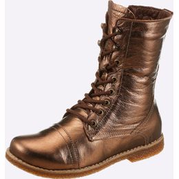 Schn&uuml;rstiefelette Andrea Conti, Damen, Gr. 36, bronzefarben, Glattleder, Leder, Rindsleder, Schuhe Schn&uuml;rstiefelette