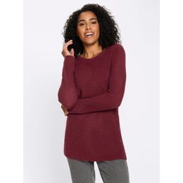 Longpullover Classic Basics "Longpullover", Damen, Gr. 38, rot (dunkelrot), 100% Polyacryl, unifarben, Pullover Longpullover