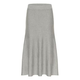 Midirock Kaffe "Rock KAmalina", Damen, Gr. L, grau melange, Obermaterial: 80% Viskose CV. 20% Nylon NY., R&ouml;cke