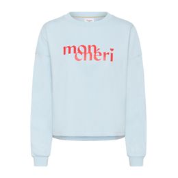 Sweatshirt Saint Tropez "Sweatshirt PegrinaSZ", Damen, Gr. L, blau (skyway), Obermaterial: 60% Baumwolle CO(Bio). 40% Polyester PES., Sweatshirts Sweatshirt