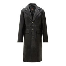 Ledermantel RICANO "Mantel Paolo", Herren, Gr. L, schwarz, Obermaterial: 100% Lammnappaleder LANA. Futter: 100% Polyester PES., schmal, V-Ausschnitt, M&auml;ntel, Handgefertigt aus echtem Leder