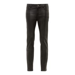 5-Pocket-Hose RICANO "Lederhose PND (Stretch)", Damen, Gr. L, L&auml;nge 34, schwarz, Obermaterial: 100% Lammnappaleder LANA., figurbetont, Hosen 5-Pocket-Hose, Handgefertigt aus echtem Leder