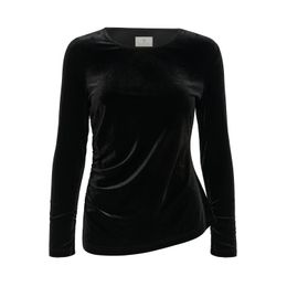 Longtop Kaffe "Langarm-Shirt KAkelly", Damen, Gr. L, schwarz (schwarz deep), Obermaterial: 90% Polyester PES. 10% Elasthan EL., Tops