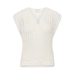 Strickjacke Cream "Strickweste CRTilda", Damen, Gr. M-L, snow wei&szlig;, Obermaterial: 60% Polyacryl PAN. 40% Baumwolle CO., Strickjacken Strickjacke