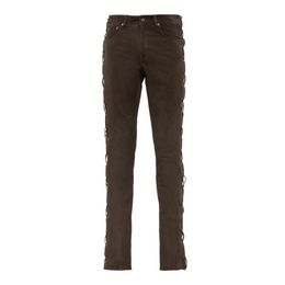 Lederhose RICANO "Lederhose S/L RT-101 (Buff Nubuk - geschn&uuml;rt)", Herren, Gr. 26, L&auml;nge 34, braun, Obermaterial: 100% B&uuml;ffelleder BL., normal, Hosen, Handgefertigt aus echtem Leder