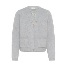 Strickpullover Kaffe "Strickpullover KAbowie", Damen, Gr. L, grau melange, Obermaterial: 70% Polyester Pol. recyc.. 30% Polyacryl PAN., Pullover Strickpullover