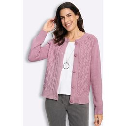 Strickjacke Inspirationen, Damen, Gr. 40, ros&eacute;, 50% Baumwolle, 50% Polyacryl, unifarben, Strickjacken Strickjacke
