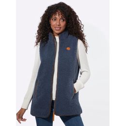 Kurzweste Casual Looks, Damen, Gr. 36, rauchblau, 100% Polyester, unifarben, Westen