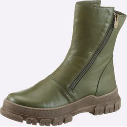 Stiefelette Andrea Conti, Damen, Gr. 36, khaki, Glattleder, Leder, Rindsleder, Schuhe Stiefelette