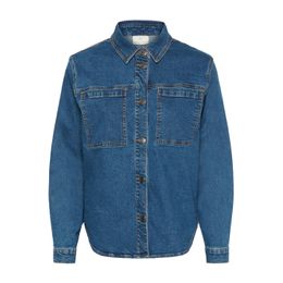 Jeansbluse Kaffe "Jeanshemd KAlena", Damen, Gr. 38, blau (medium blau denim), Obermaterial: 99% Baumwolle CO. 1% Elasthan EL., Blusen Jeansbluse