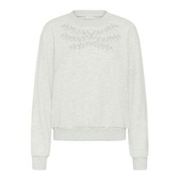 Sweatshirt Kaffe "Sweatshirt KAdaniela", Damen, Gr. L, grau (light grau melange), Obermaterial: 60% Baumwolle CO. 40% Polyester PES., Sweatshirts Sweatshirt